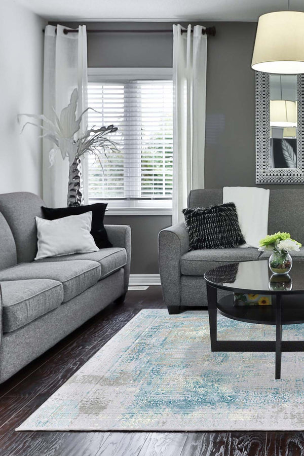 Delia Aquamarin Teppich | Klassisch & modern | Teppana